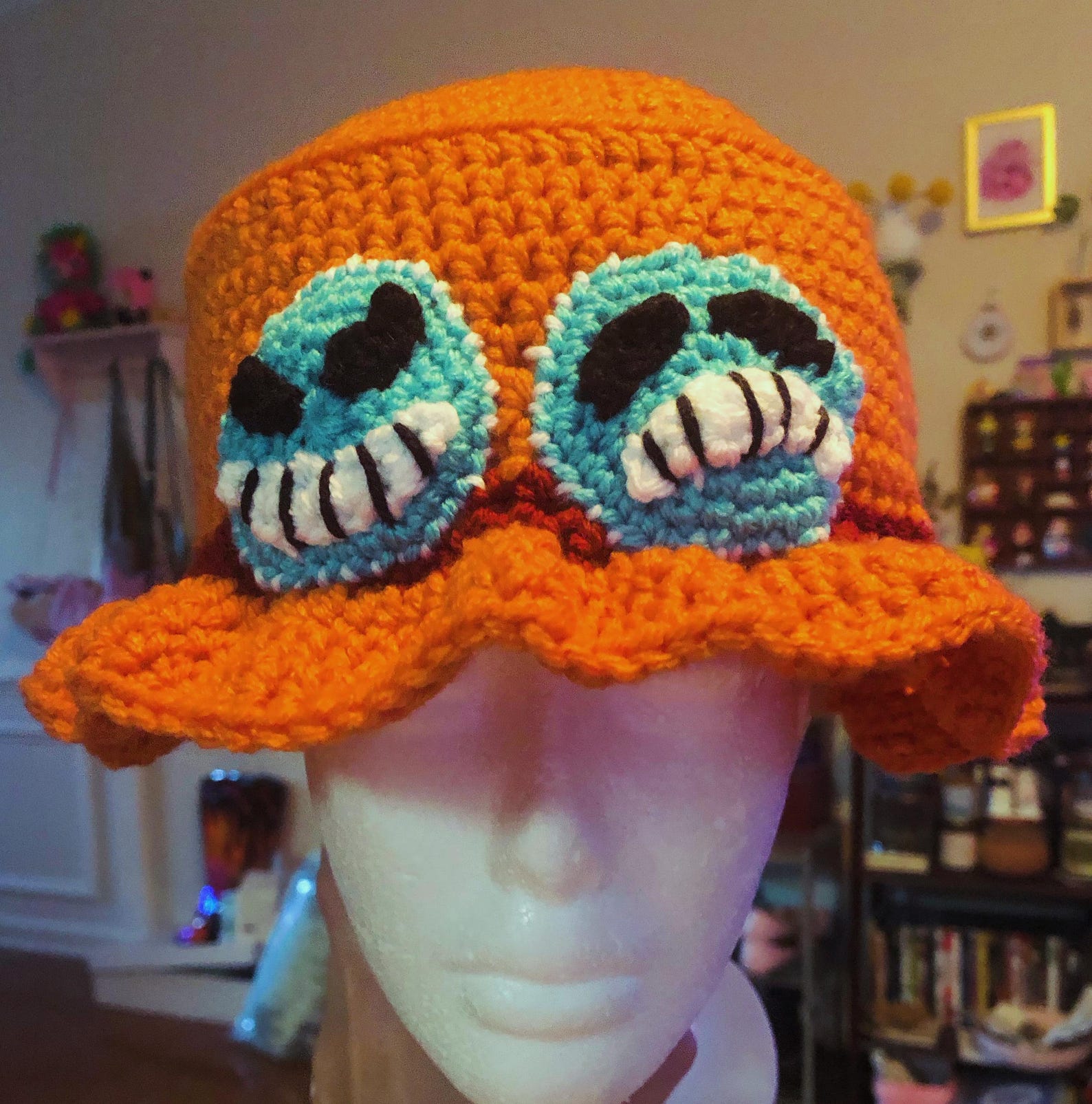 Portgas D. Ace Crocheted Bucket Hat With Hand Sewn Details. Handmade by ...