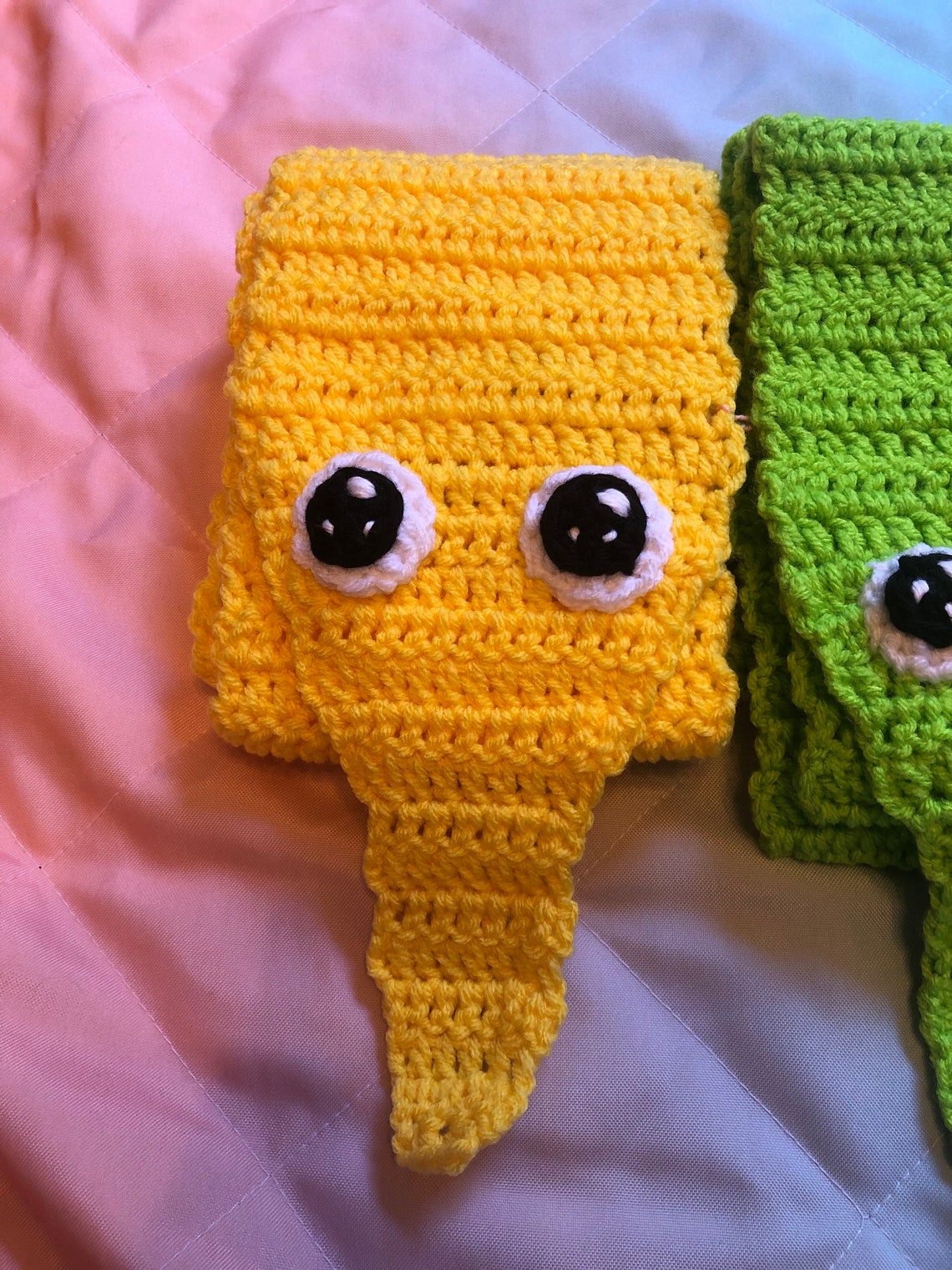 MADE TO ORDER! Worm on a String Crocheted Scarf, Sparkly Eyed Handmade ...