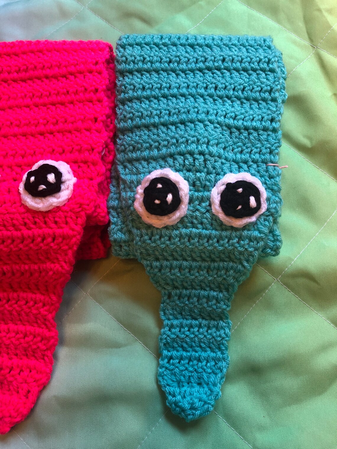 MADE TO ORDER! Worm on a String Crocheted Scarf, Sparkly Eyed Handmade ...