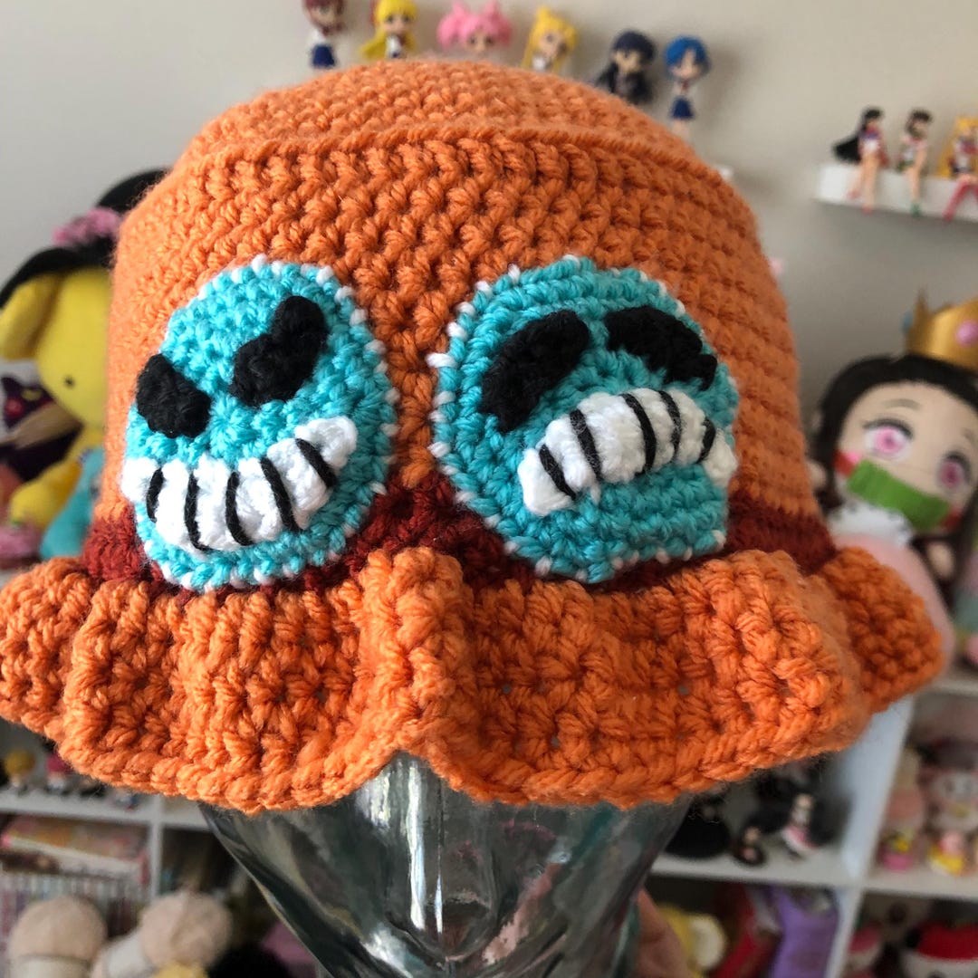 Portgas D. Ace Crocheted Bucket Hat With Hand Sewn Details. Handmade by ...