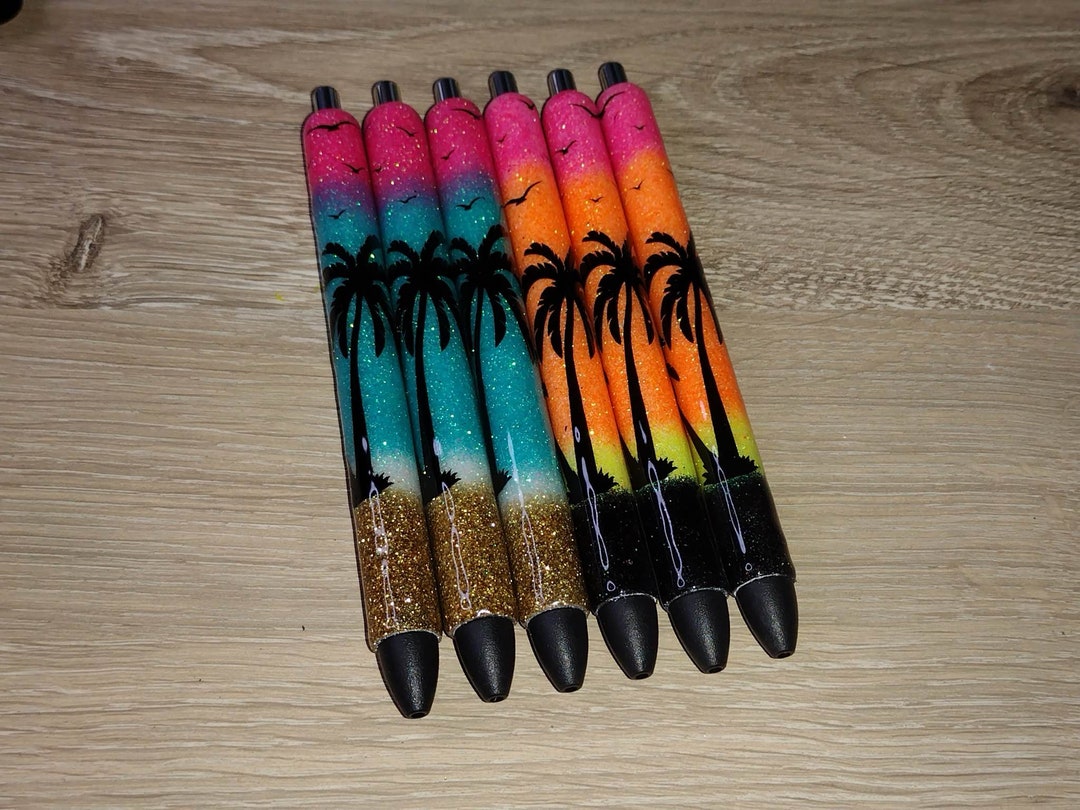 Palm Tree Beach Glitter Pen - Etsy