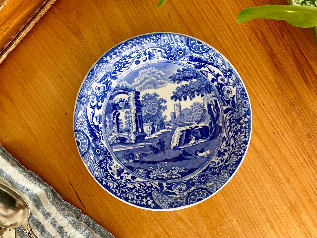 Vintage Spode Blue & White Bowl - Etsy