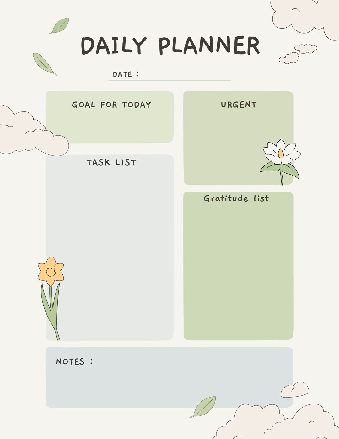Daily Planner Printable, Get Your Day Started With a Intention ...