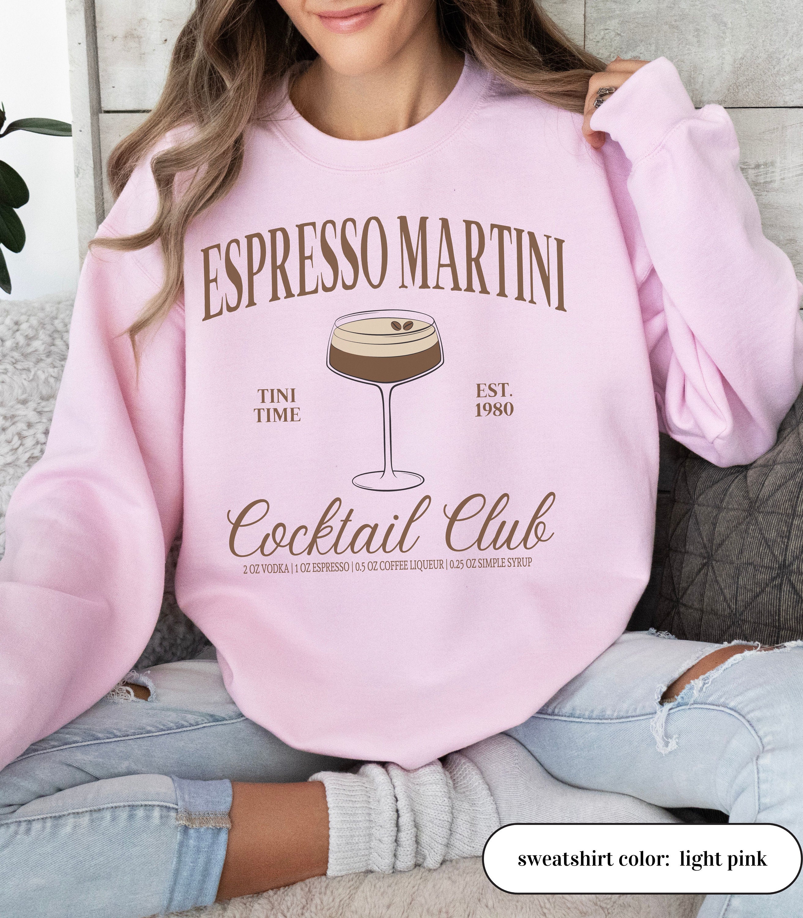 Espresso Martini Sweatshirt, Tini Time Sweatshirt, Retro Cocktail Club ...