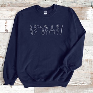 Minimalist Nail Tech Sweatshirt, Wildflower Nail Artist Sweatshirt ...
