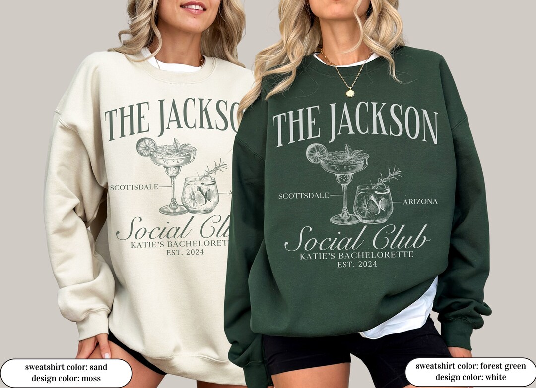 Social Club Bachelorette Sweatshirts, Luxury Bachelorette Party Merch ...