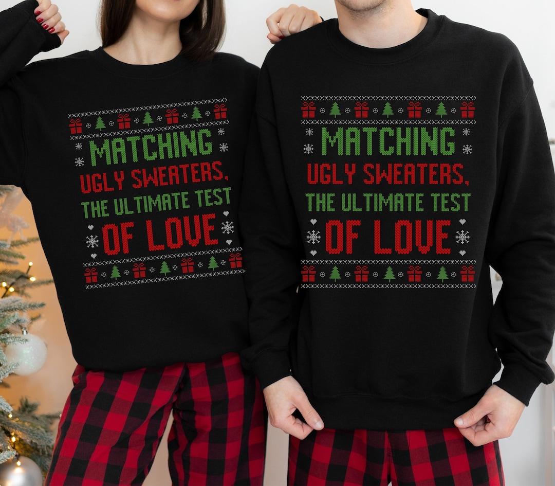 Ugly Christmas Sweater Couple, Funny Ugly Matching Christmas Sweater ...