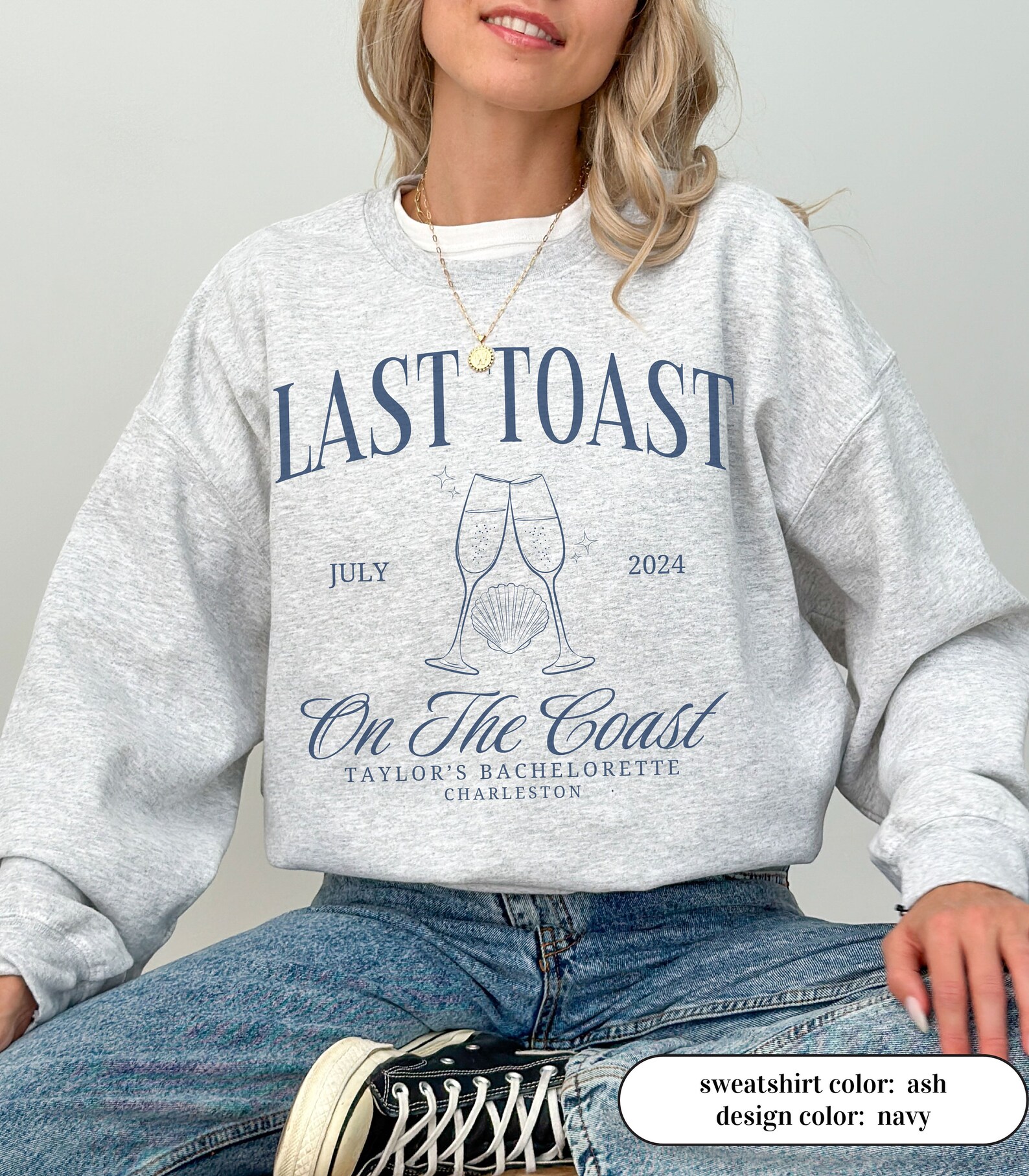 Last Toast on the Coast, Custom Beach Bachelorette Sweatshirts, Coastal ...