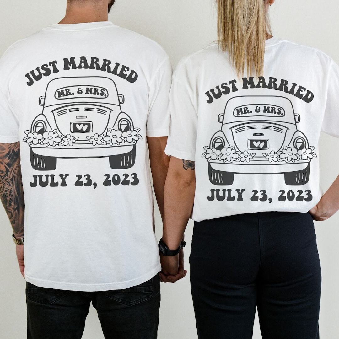 Custom Mrs Retro Comfort Colors Tshirt, Just Married Shirt, Custom Mr ...