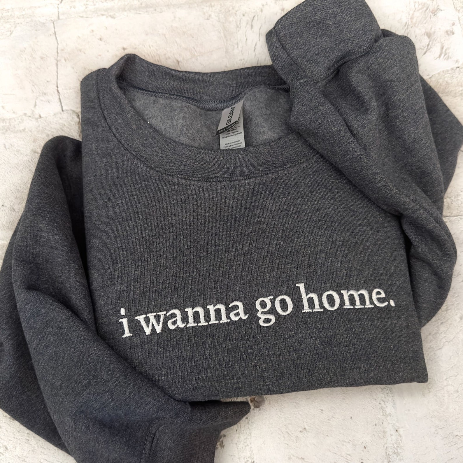 EMBROIDERED I Wanna Go Home Sweatshirt, Embroidered Homebody Sweatshirt ...