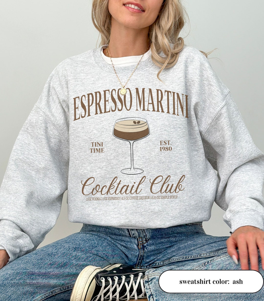 Espresso Martini Sweatshirt, Tini Time Sweatshirt, Retro Cocktail Club ...