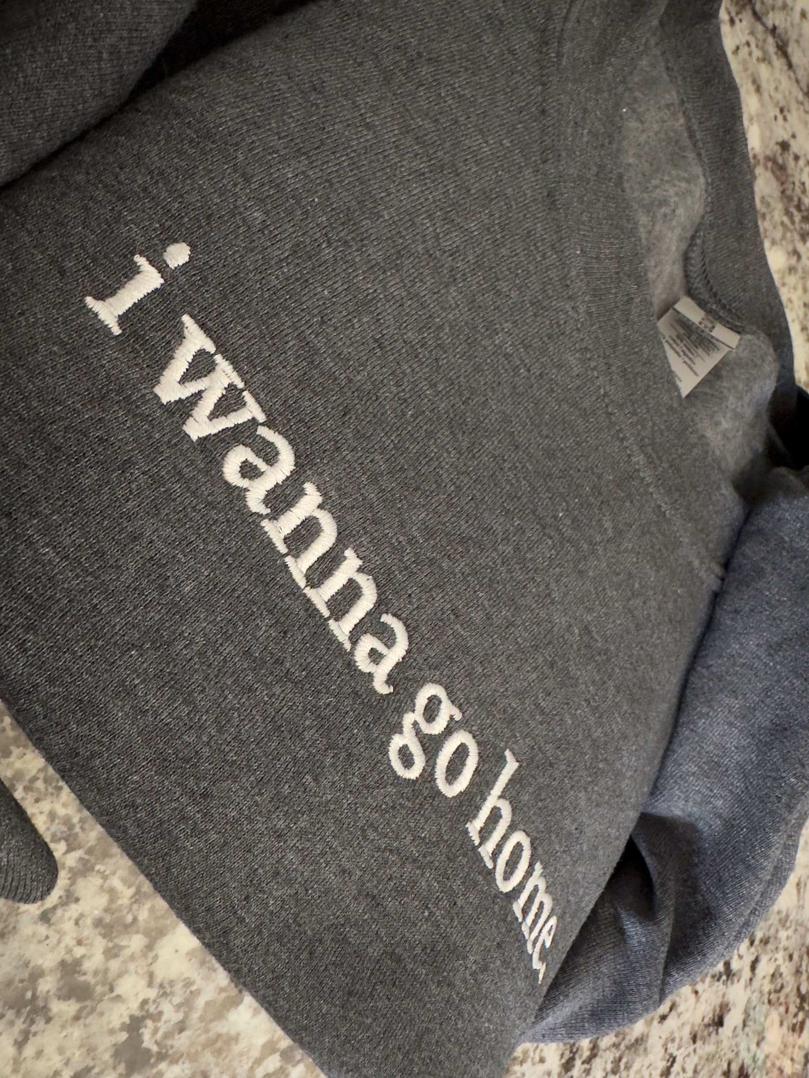 EMBROIDERED I Wanna Go Home Sweatshirt, Embroidered Homebody Sweatshirt ...