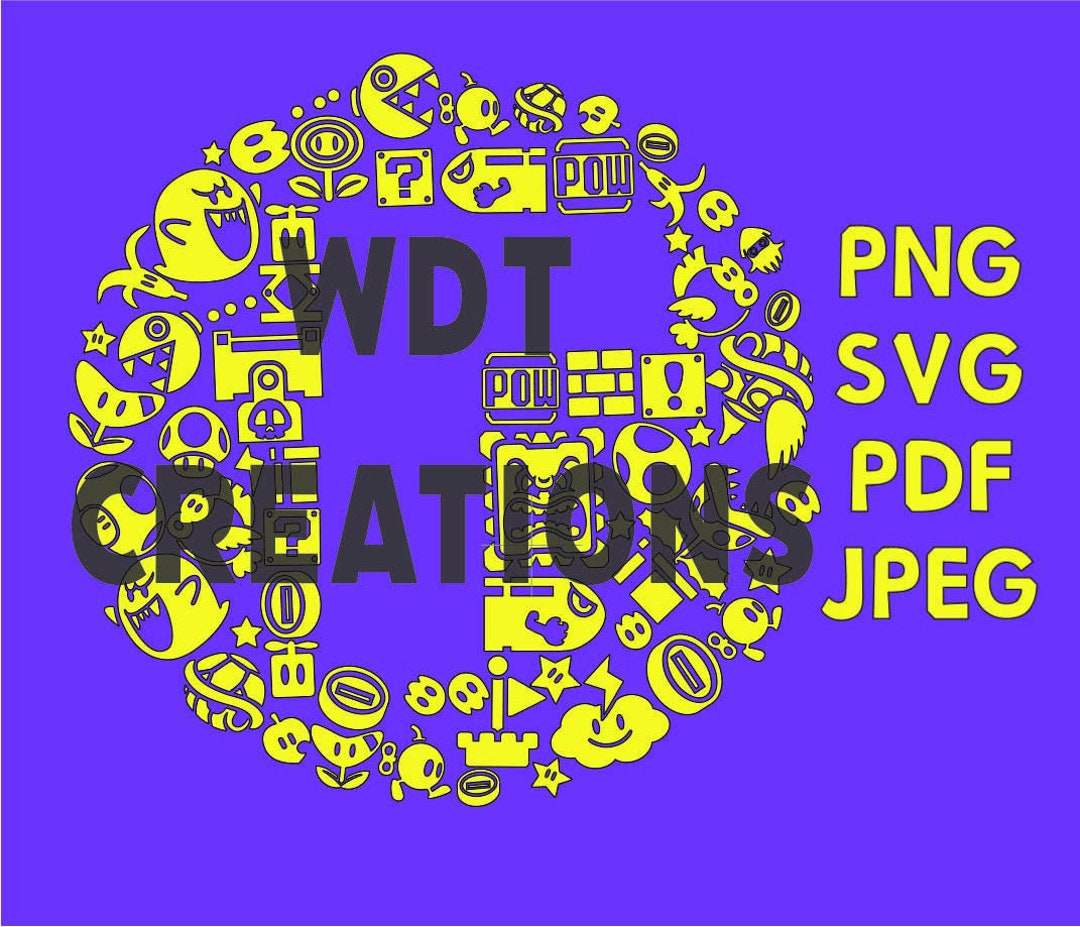 Waluigi Mosaic, PNG, SVG, PDF, Jpeg - Etsy