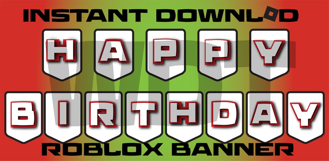 Roblox Birthday Banner - Etsy