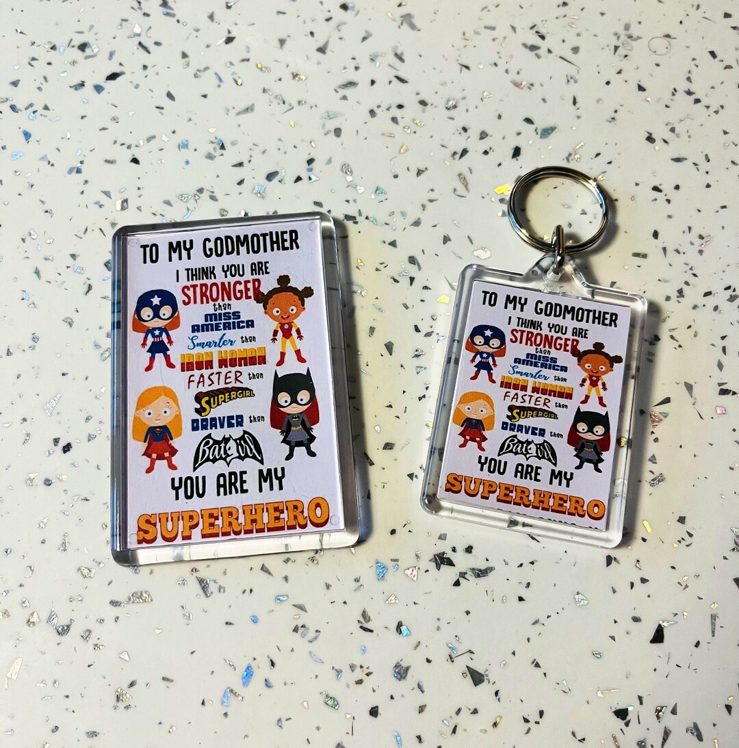 Superhero Godmother Fridge Magnet and or Keyring Gift. Lovely - Etsy