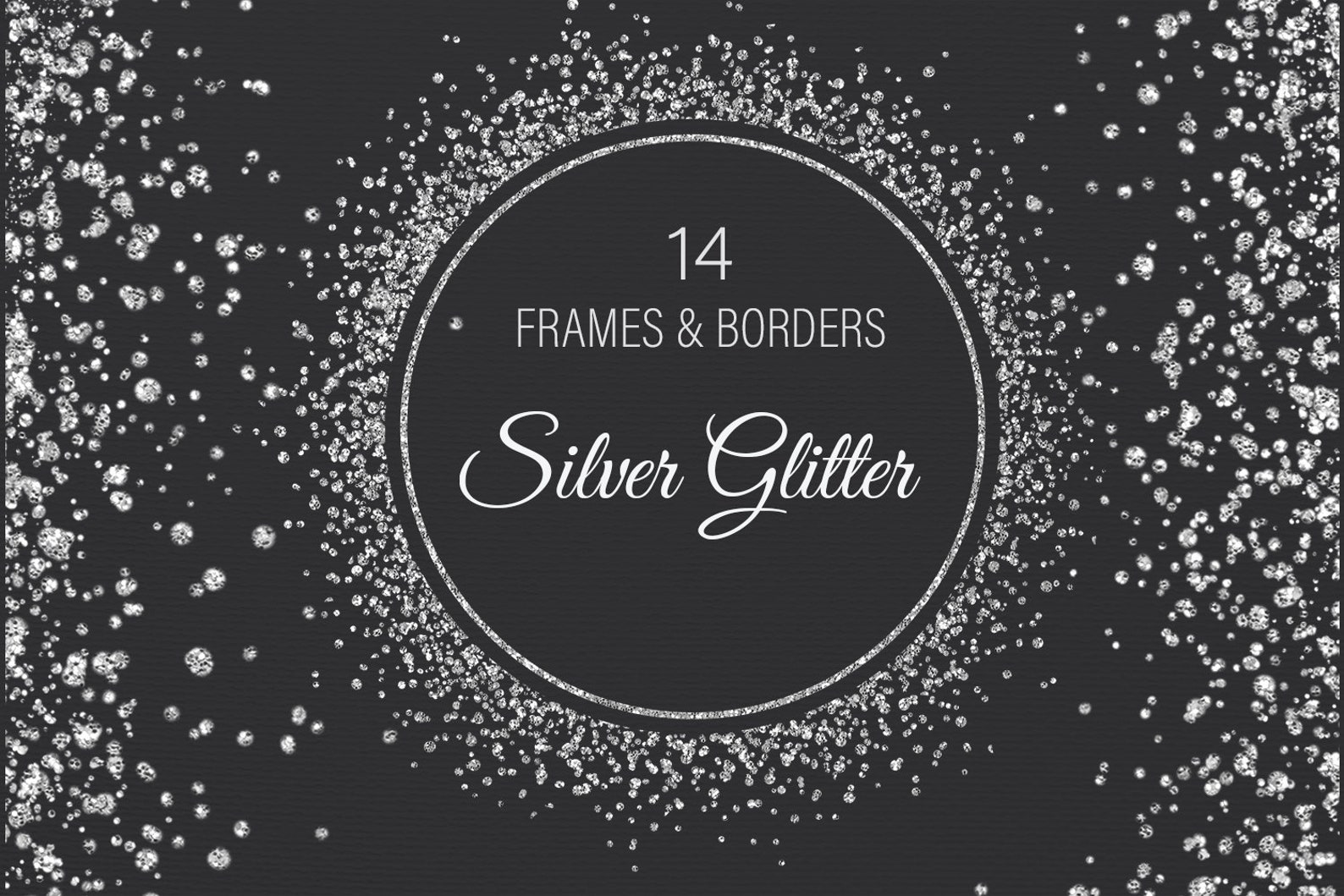 Silver Glitter Frames PNG. Glitter Overlay. Glitter Border Frame ...