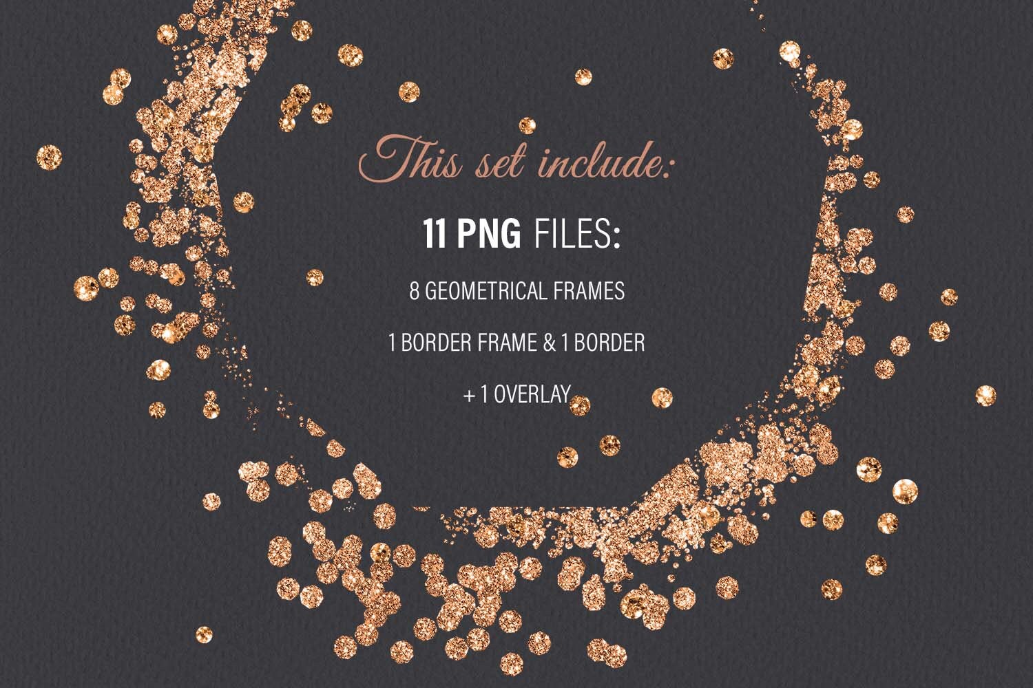 Rose Gold Glitter PNG Frames. Glitter Overlay. Glitter Border Frame ...