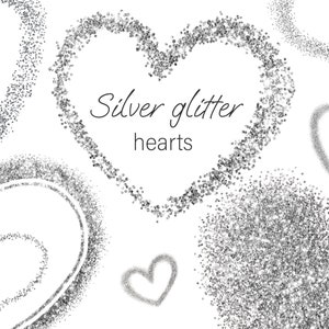 Glitter Heart Png Clipart. Silver Glitter Overlay Heart Frame Png ...