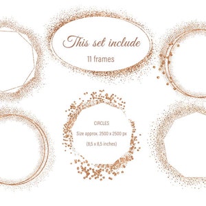 Rose Gold Glitter PNG Frames. Glitter Overlay. Glitter Border Frame ...