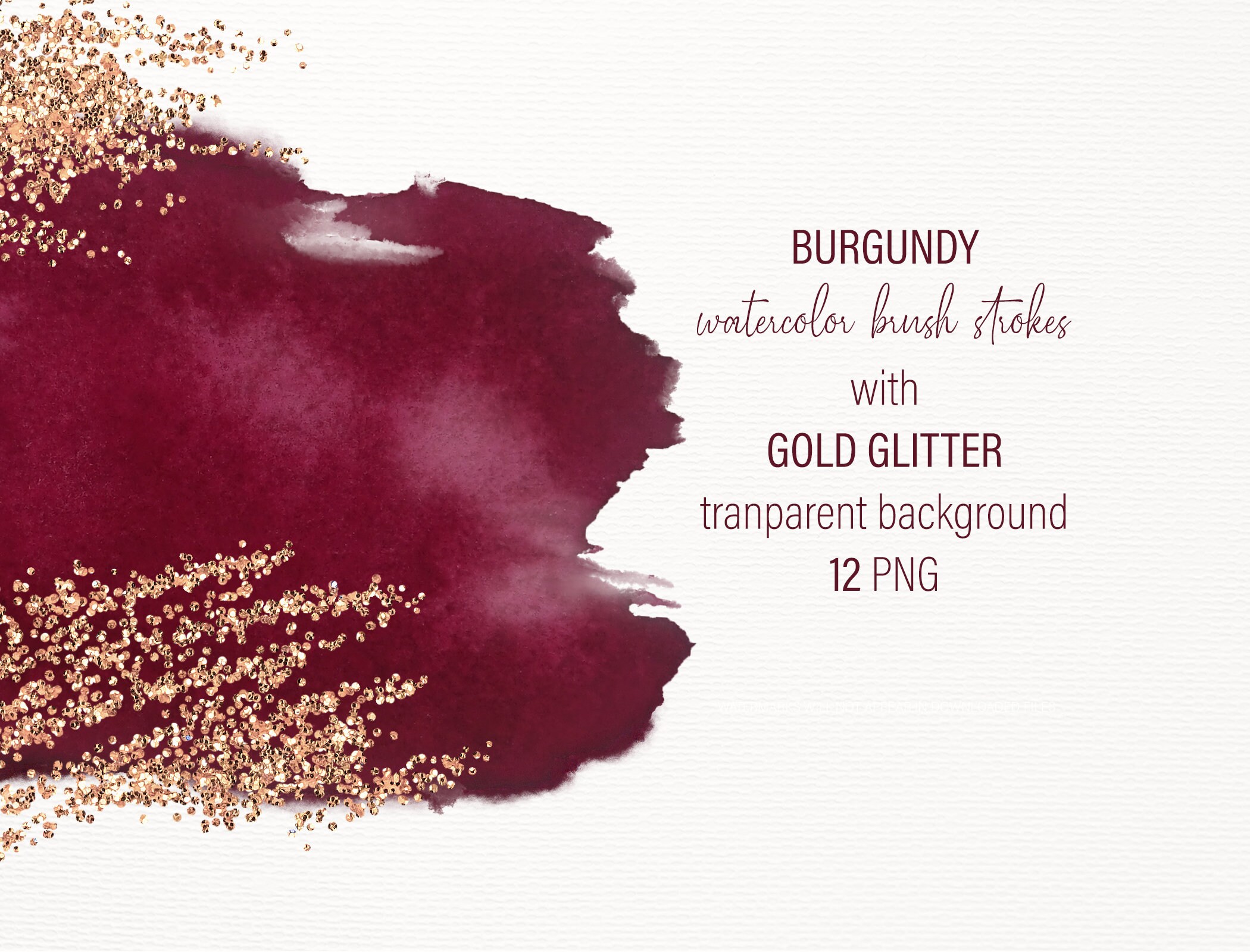 Burgundy Watercolor Splash Clipart Gold Brush Stroke Png Abstract ...