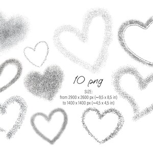 Glitter Heart Png Clipart. Silver Glitter Overlay Heart Frame Png ...
