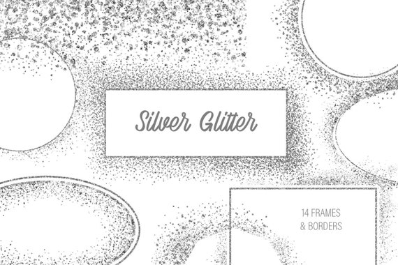 Silver Frames PNG. Glitter Overlay. Christmas Birthday or - Etsy