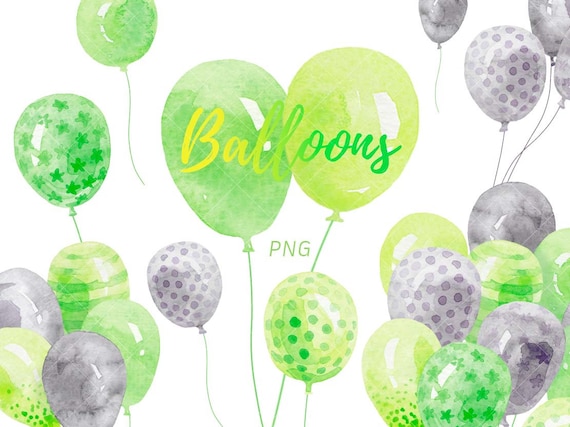 Balloon Clipart Watercolor Birthday Clipart Great for Party or - Etsy