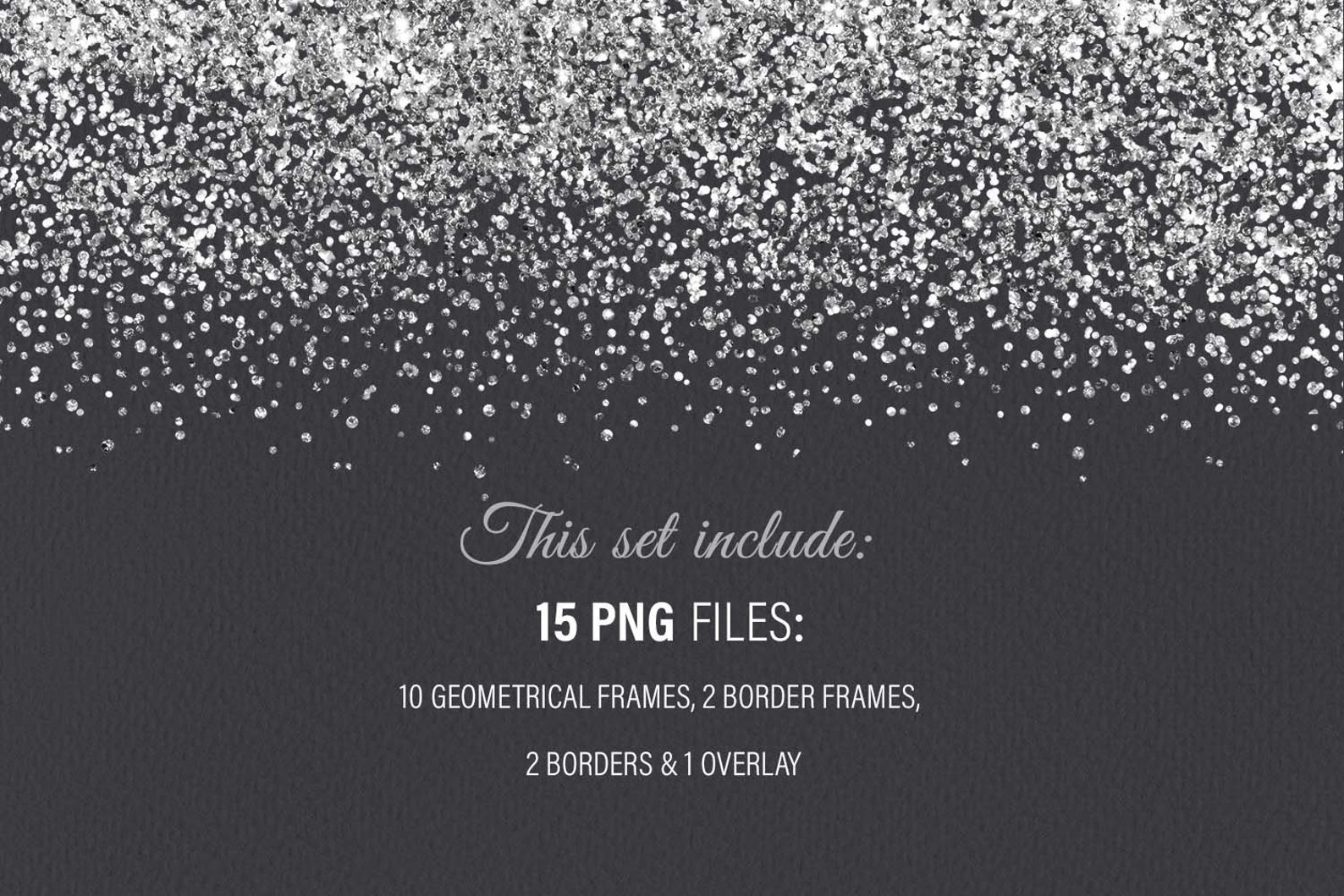Silver Glitter Frames PNG. Glitter Overlay. Glitter Border Frame ...