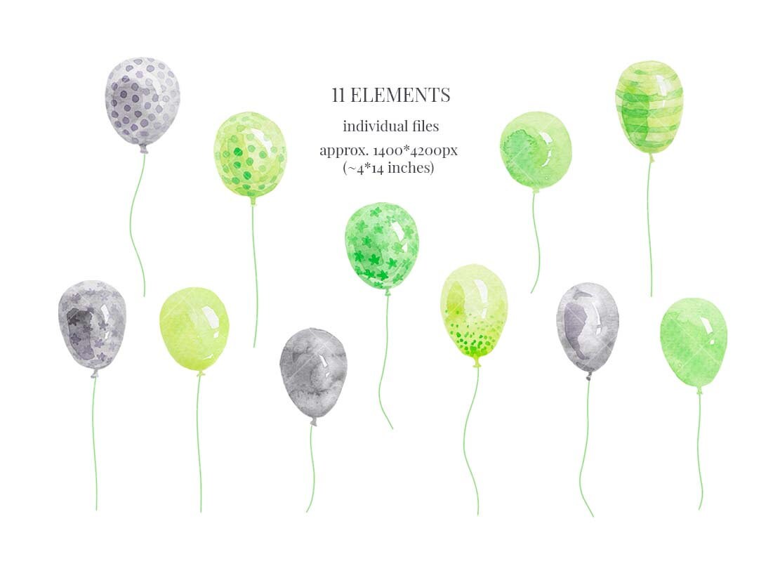 Balloon Clipart Watercolor Birthday Clipart Great for Party or ...