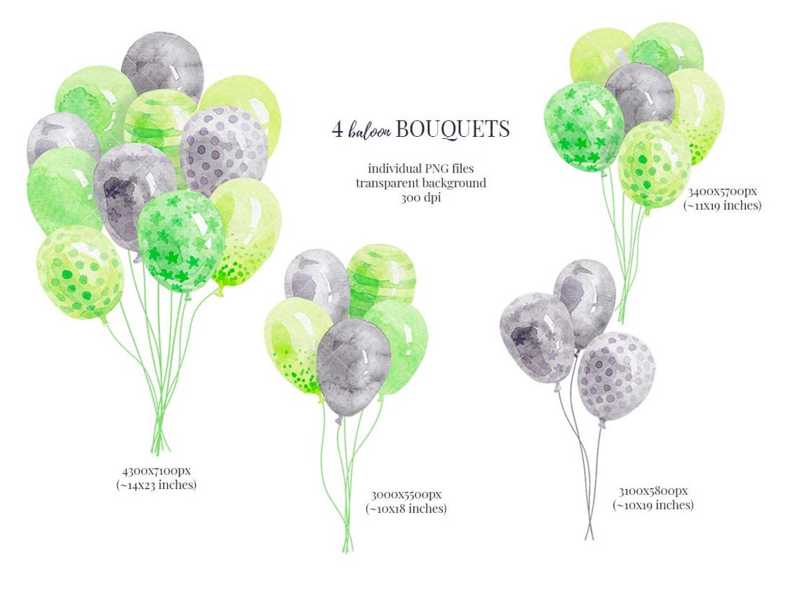 Balloon Clipart Watercolor Birthday Clipart Great for Party or - Etsy
