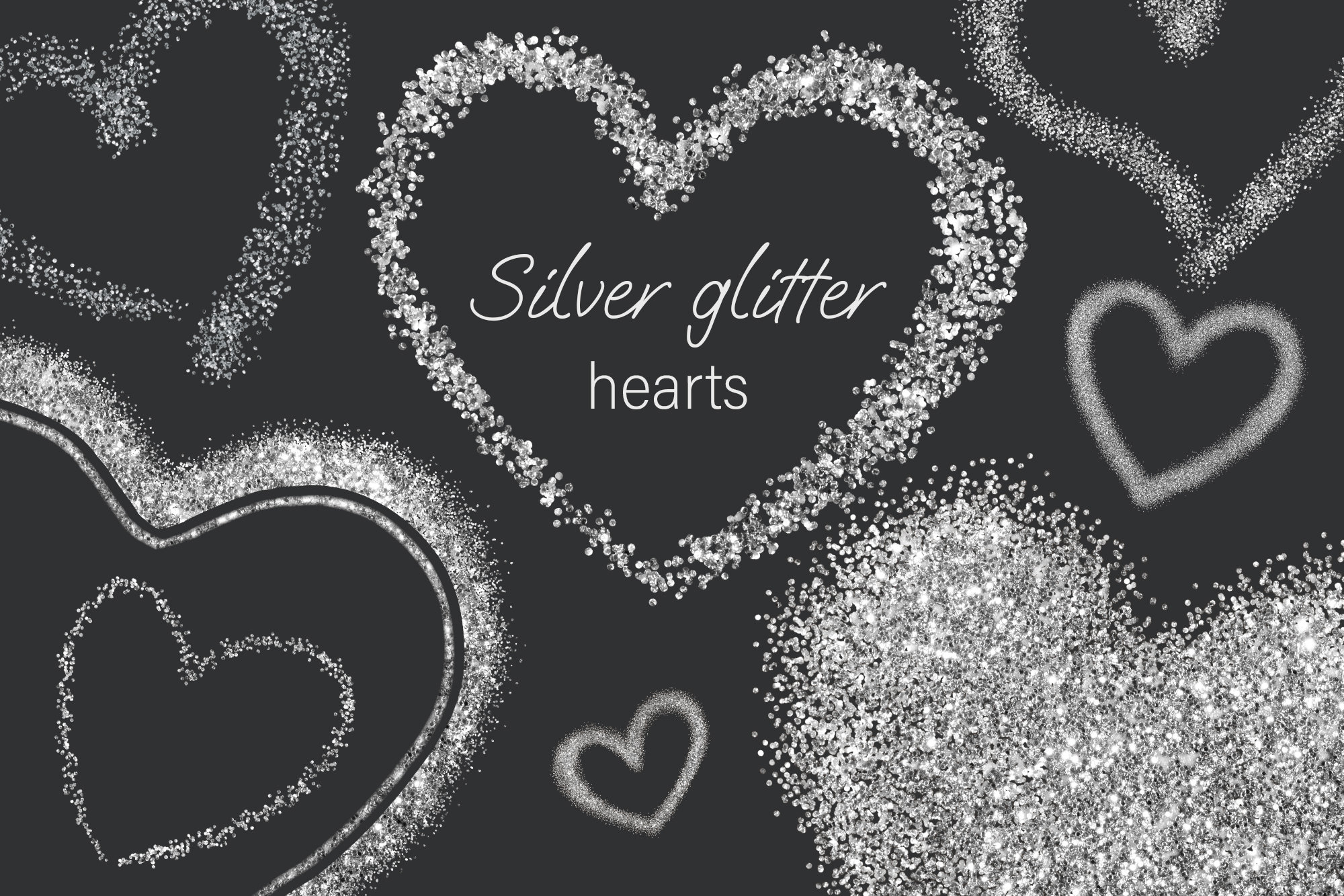 Silver Glitter Heart