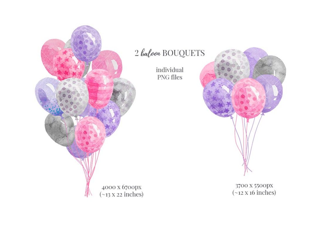 Watercolor Balloon Clipart. Birthday Clipart. Cute Clipart for Baby ...