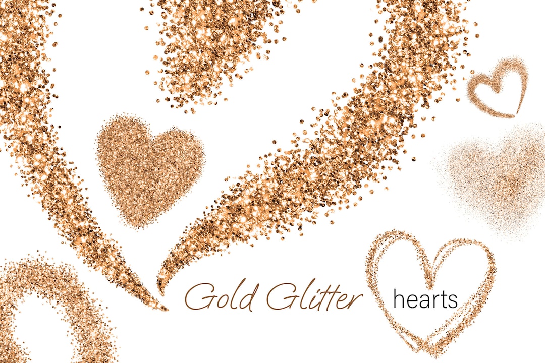 Glitter Heart Png Clipart. Gold Glitter Overlay Heart Frame Png ...