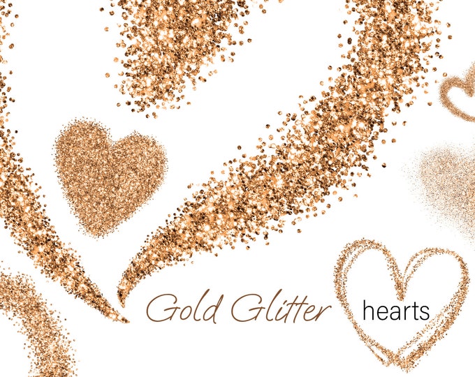 Glitter Heart Png Clipart. Gold Glitter Overlay Heart Frame Png ...