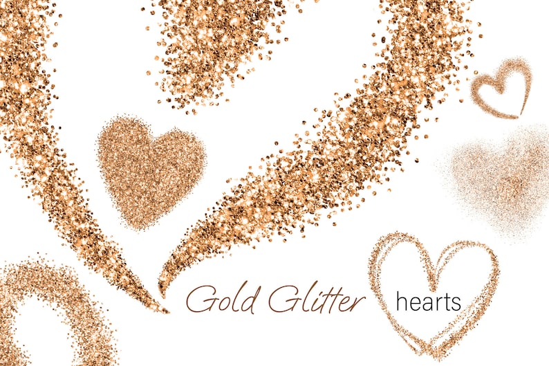 Glitter Heart Png Clipart. Gold Glitter Overlay Heart Frame Png ...