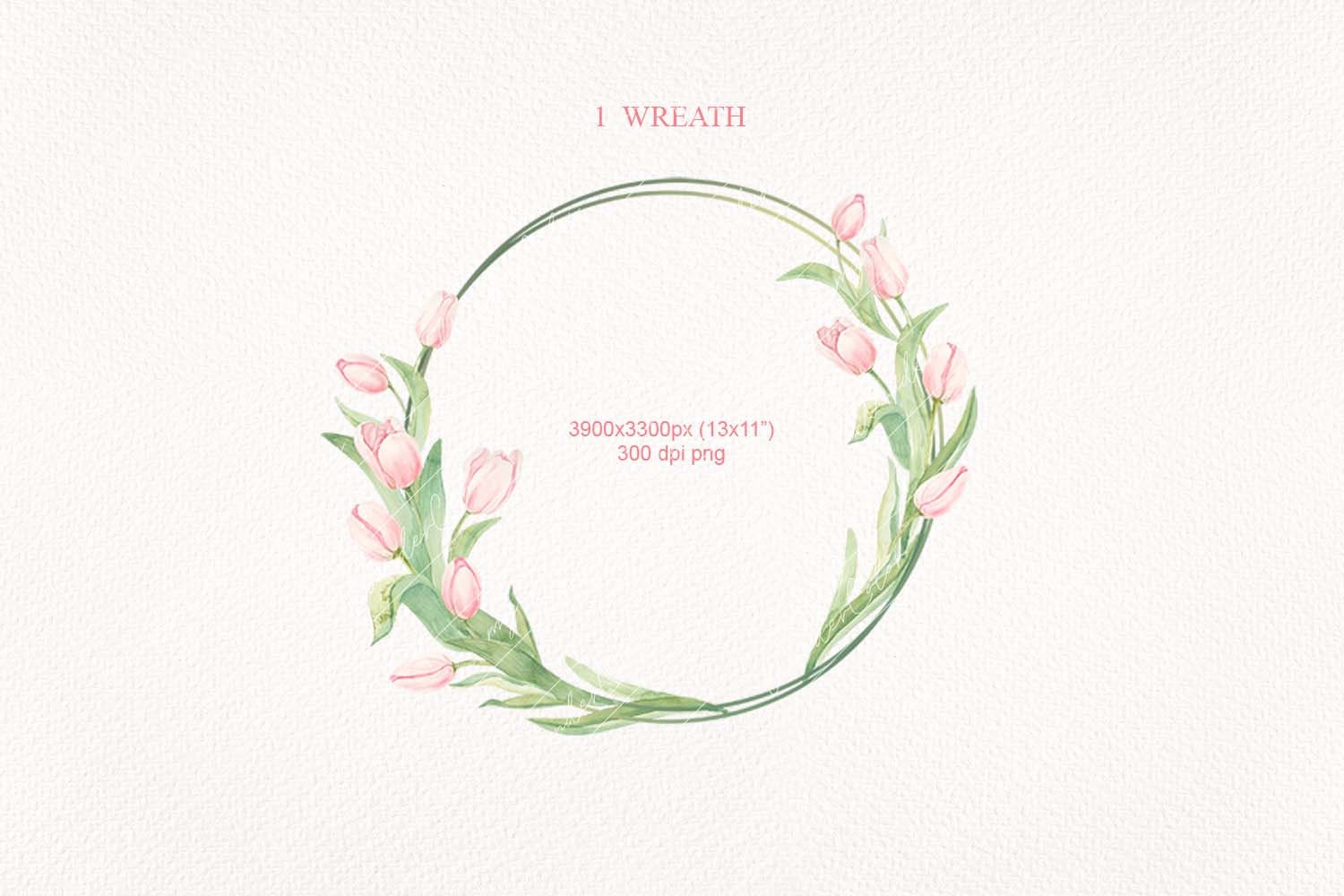 Watercolor Tulip Wreath Clipart. Floral Frame Png. Spring Flower Circle ...