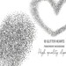 Glitter Heart Png Clipart. Silver Glitter Overlay Heart Frame Png ...
