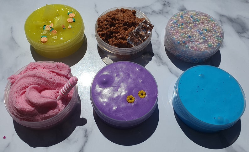 6 Slime Sampler Pack // 4 Oz Each // Multiple Slime Textures // 6 Slime ...