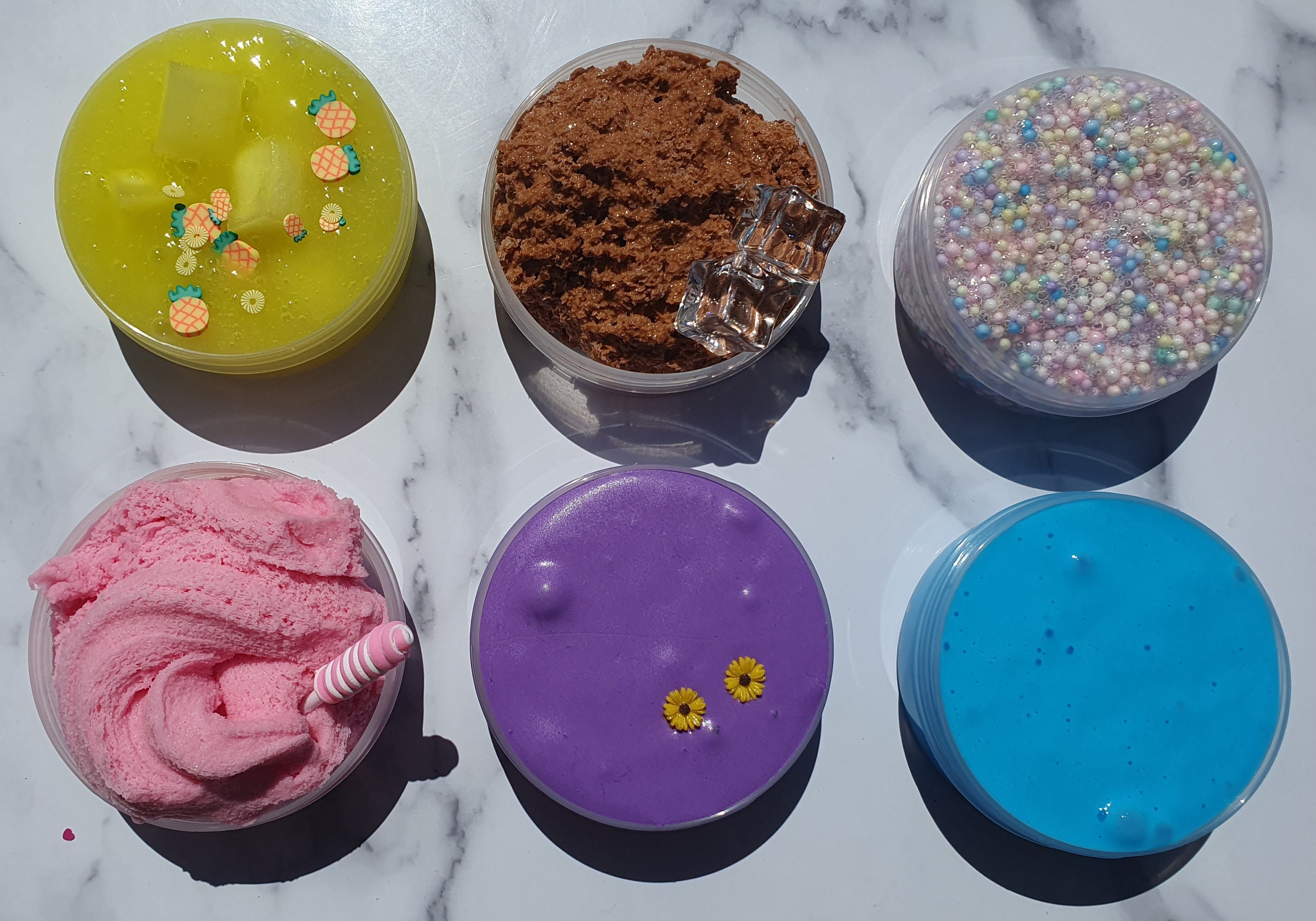 6 Slime Sampler Pack // 4 Oz Each // Multiple Slime Textures // 6 Slime ...