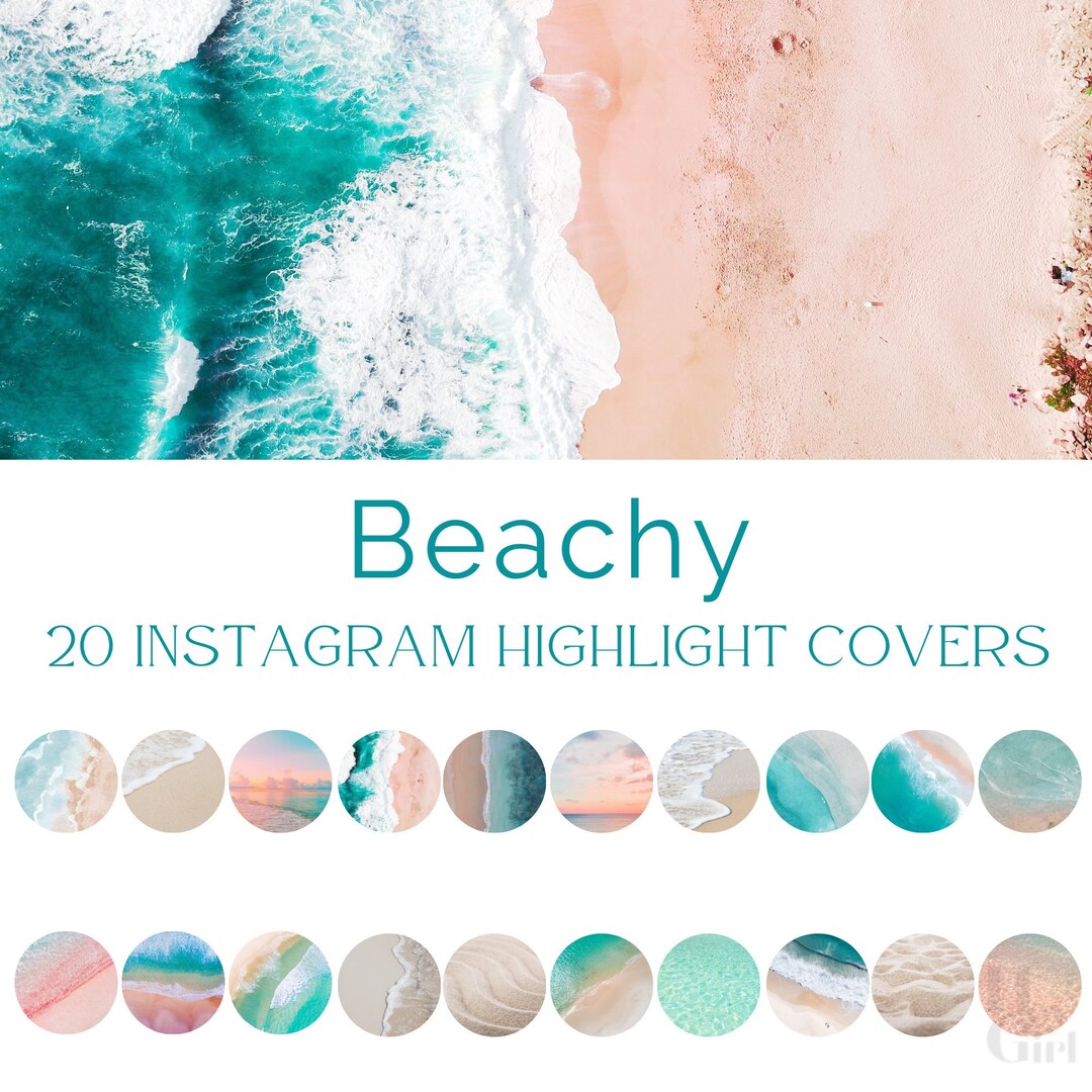 Beachy Highlight Covers for Instagram, Beach Highlight Story Covers, IG ...