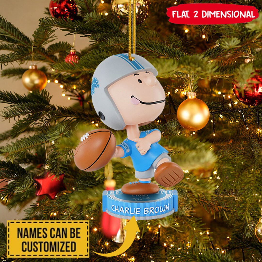 Detroit Football Charlie Br Peanuts Bighead Bobblehead - Etsy