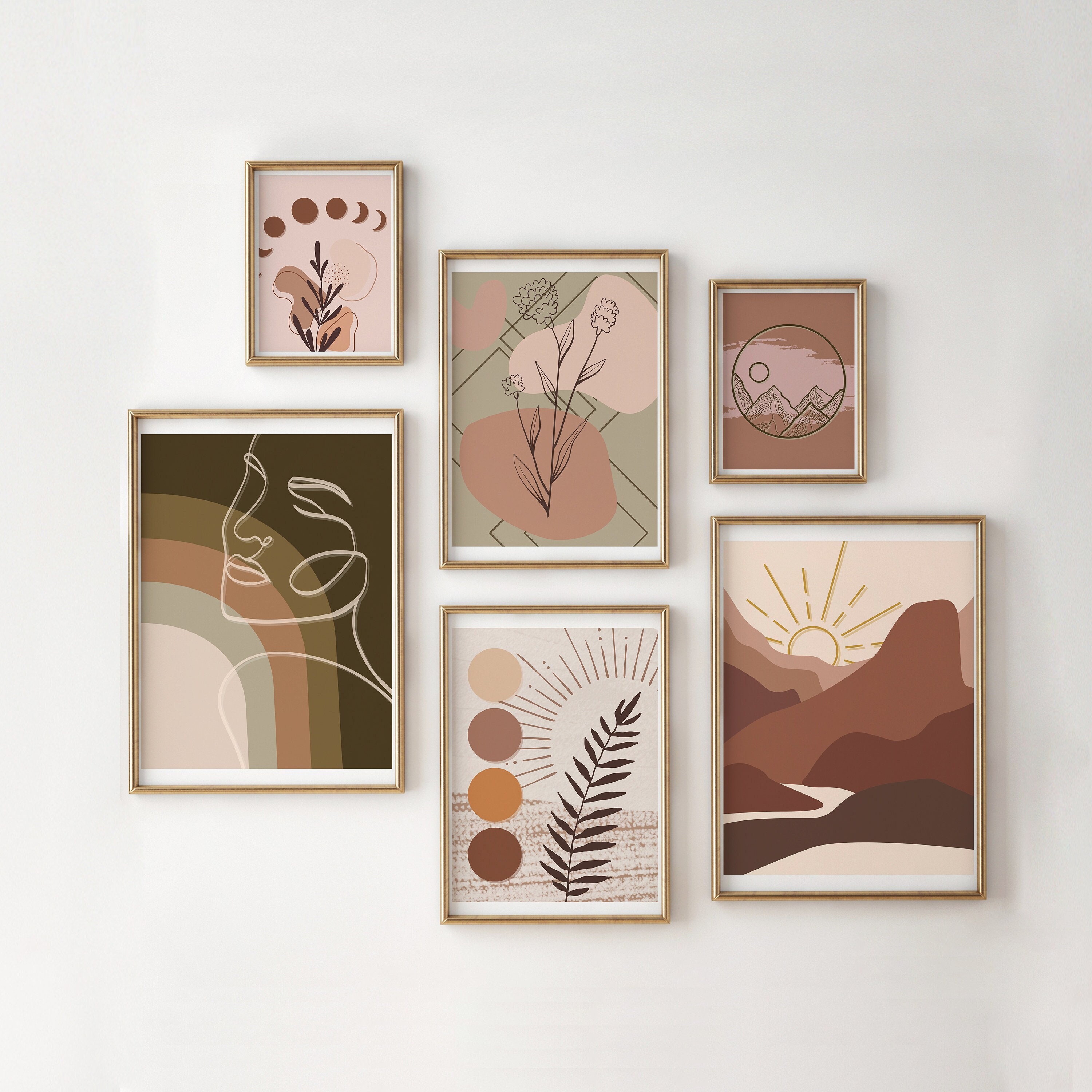 Boho Print Set / Boho Gallery Wall Art / Neutral Boho Prints / - Etsy