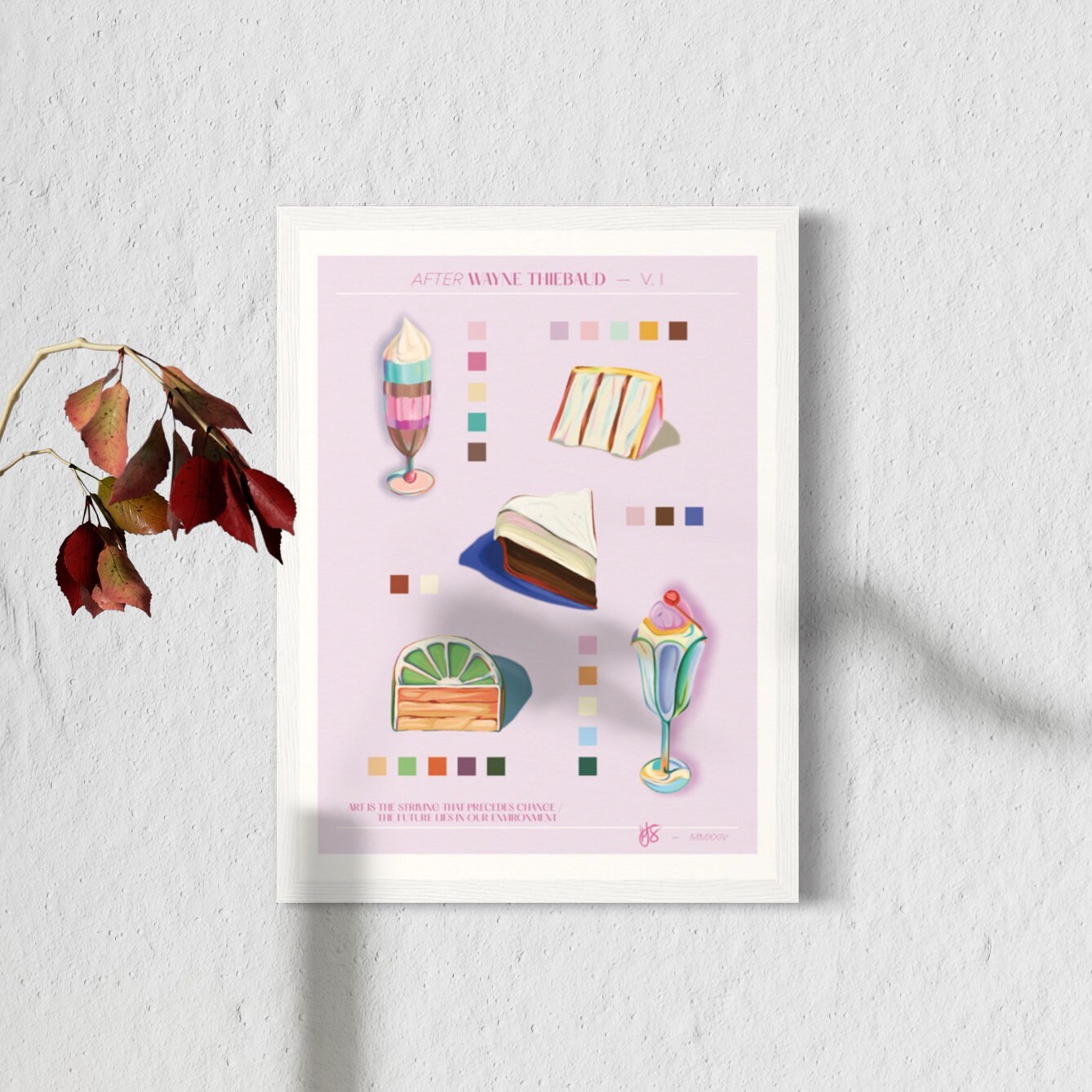 Retro Wayne Thiebaud Desserts Collage Framed Art Print - Etsy