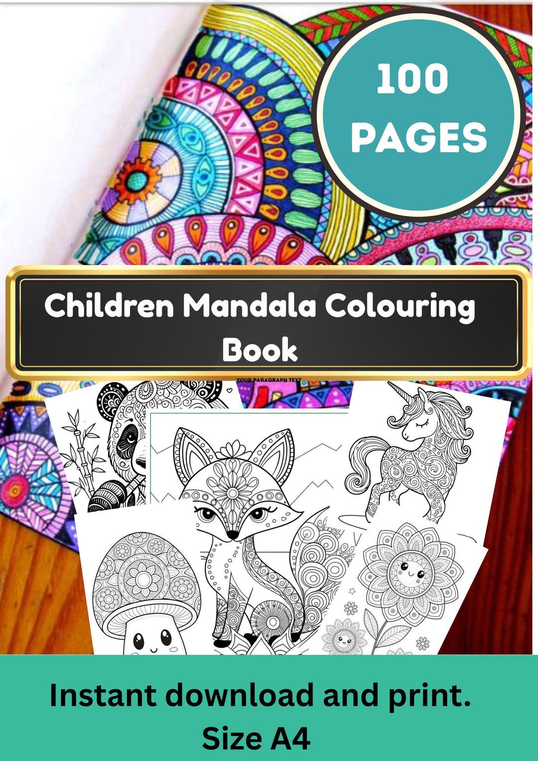 Easy Mandala Colouring 100 Pages for Children and Adult - Etsy