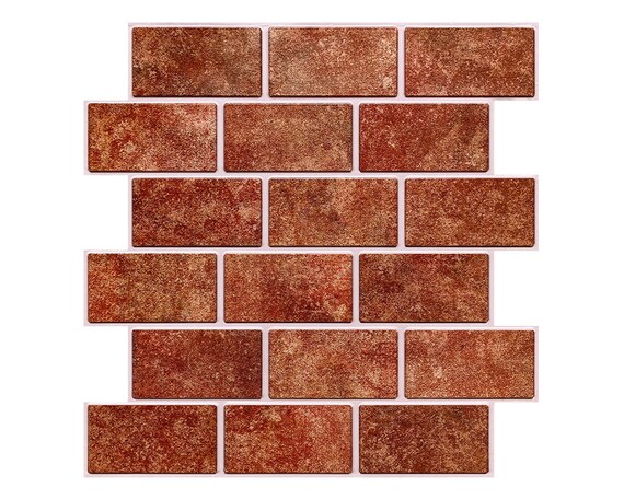 10 Pcs 3D Red Brick Peel and Stick Wall Tile Faux Brick Backsplash for Kitchen Subway Stick on Tile Water and Heat Resistant Commomy Etsy