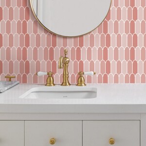 Thicker 5 Pcs Pink Fish Scale Peel and Stick Tile Backsplash Kitchen ...