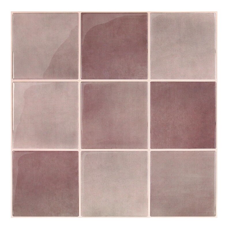 Thicker 3D Red Peel And Stick Wall Tiles 3D Square Vinyl Tile