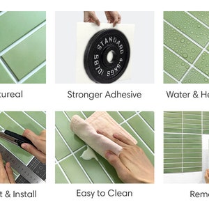 10pcs 3D Mosaic Peel and Stick Wall Tile, DIY Matt Linear Stick on ...