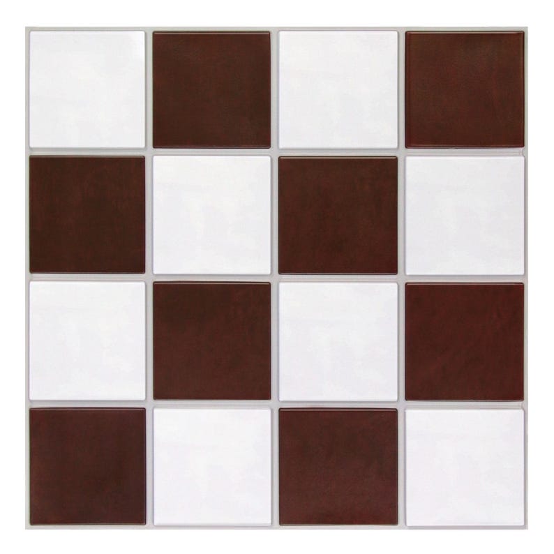 3D Red Self Adhesive Wall Panels: Square Matte PVC Kitchen Bathroom ...