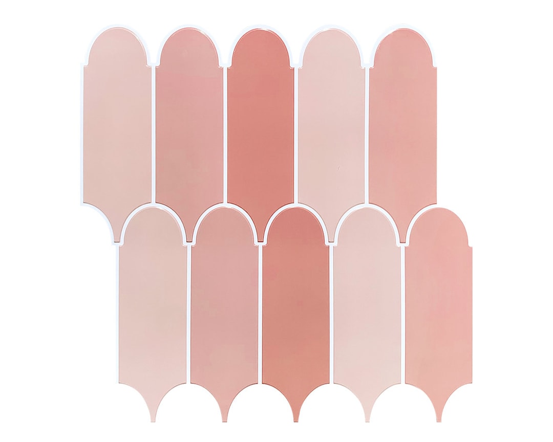 Thicker 5 Pcs Pink Fish Scale Peel and Stick Tile Backsplash Kitchen ...